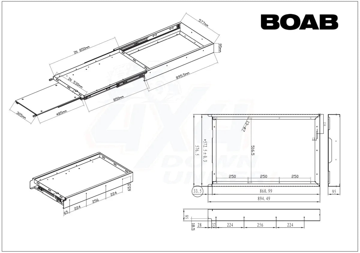 Boab Fridge Slide with Extendable Cutting Board — 4x4 Down Under