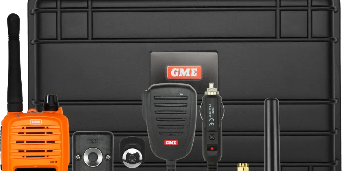 GME 5/1 Watt IP67 UHF CB Handheld Radio - Blaze Orange Car Kit ...