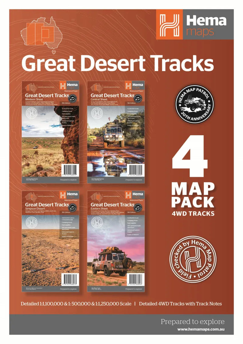 Hema Great Desert Tracks Map Pack — 4x4 Down Under