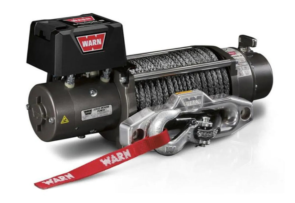 Warn M8000-S 12v 8000lb Self Recovery Winch | Synthetic Rope — 4x4 Down ...