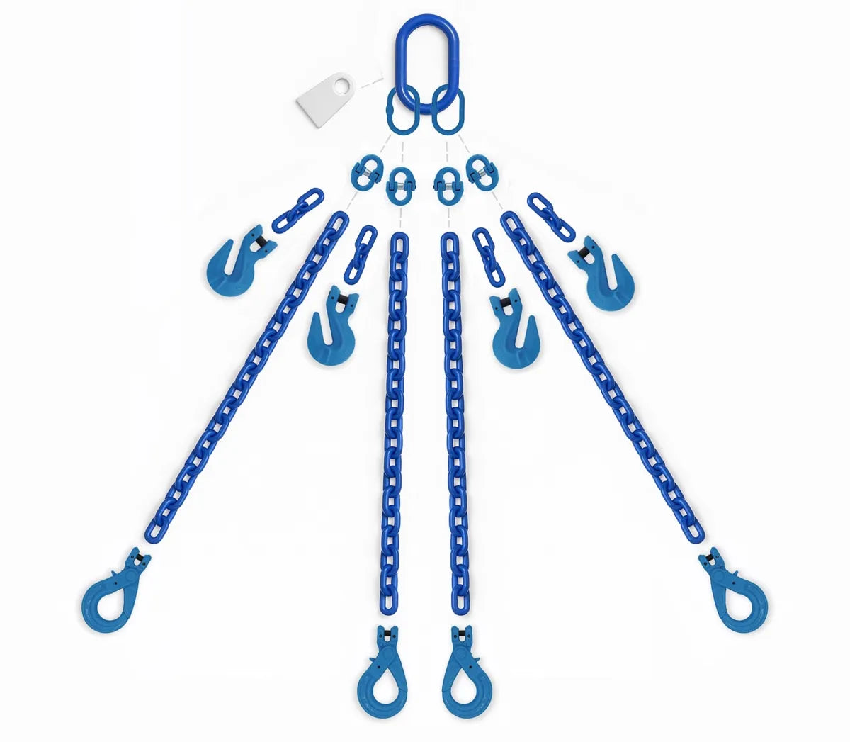 WireCo G100 4-Leg Lifting Chain Sling | 2m - 8m | 8mm - 16mm — 4x4 Down ...